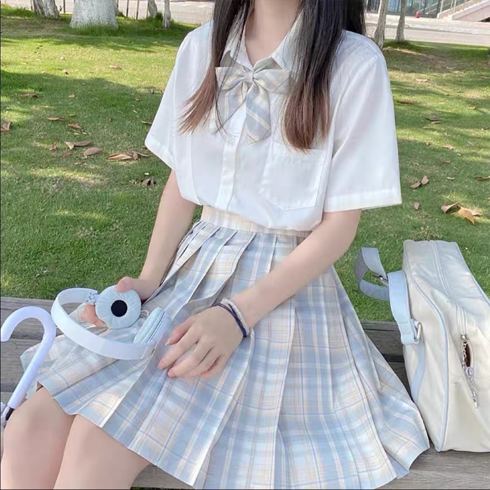 Women’s Japanese Cute Jk School Uniform Set Blue Size… - Gem